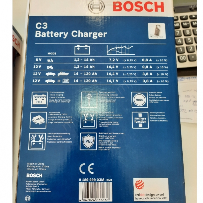 6V 12V Bosch Akü Şarj Aleti C3 018999903M Fiyatı ve Özellikleri